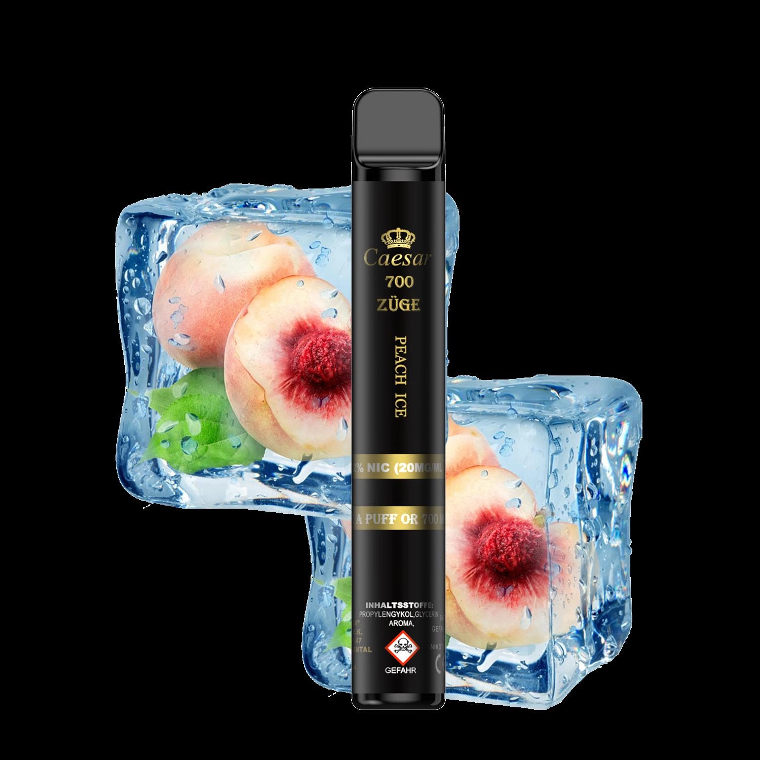 Caesar Vape - Einweg E-Shisha ca. 700 Züge - Peach Ice - 20 mg/ml - A, 7,90